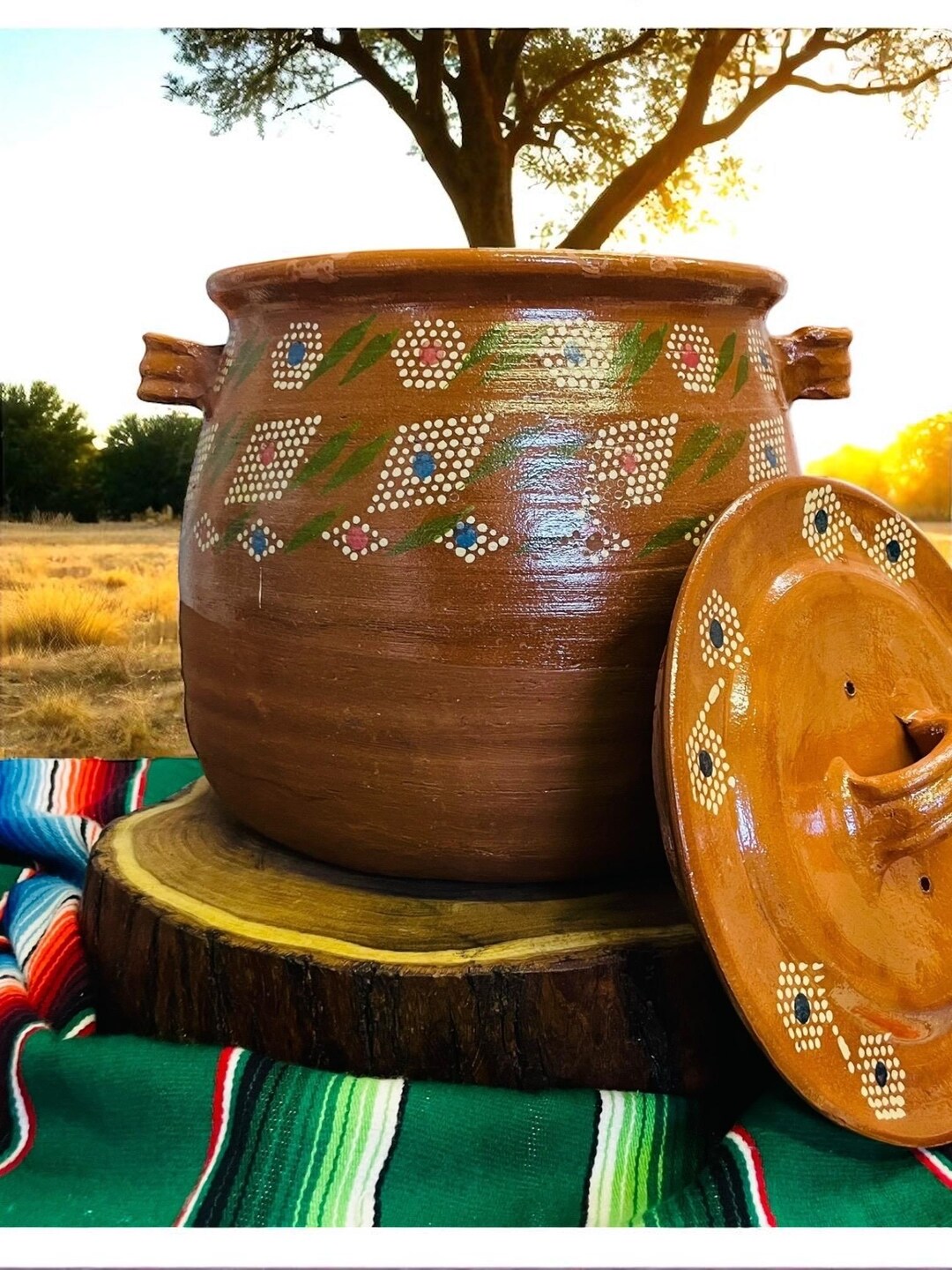 Huge Mexican Tamalera, Barro Bean Pot 17qt ,olla De Frijoles, Authentic ...