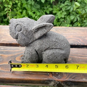 Rabbit Stone Sculpture. 100% Volcanic Rock. Garden Bird Stone Art. Rock ...