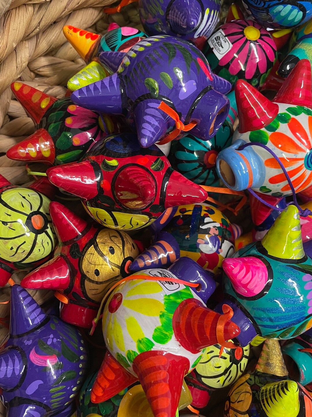 Mexican Talavera Star Christmas Ornaments. Hand Painted Piñata Ornament ...