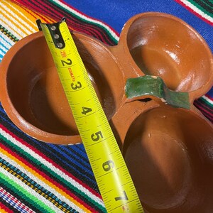 Beautiful Mexican Handmade Red Clay Three Section Salsa Bowl. Salsero ...