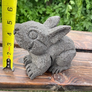 Rabbit Stone Sculpture. 100% Volcanic Rock. Garden Bird Stone Art. Rock ...