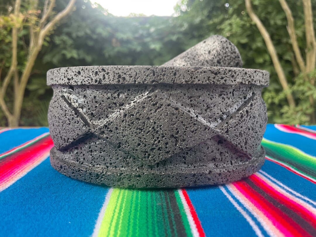 Housewarming Gift. Aztec Inspired Stone Mortar and Pestle. Molcajete ...