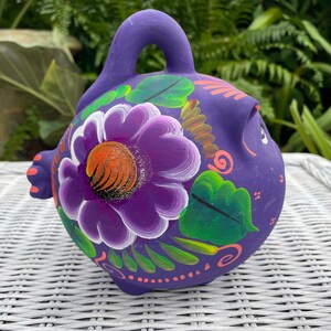 Large Hand Painted Piggy Bank, Mexican Folk Art Money Bank. Colorful ...