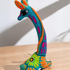 Giraffe Figurine Mexican Folk Art Hand Painted Matte Giraffe. Colorful ...