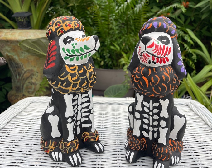 Dia De Los Muertos Poodle Figurine / Day of the Dead / Sugar Skull ...