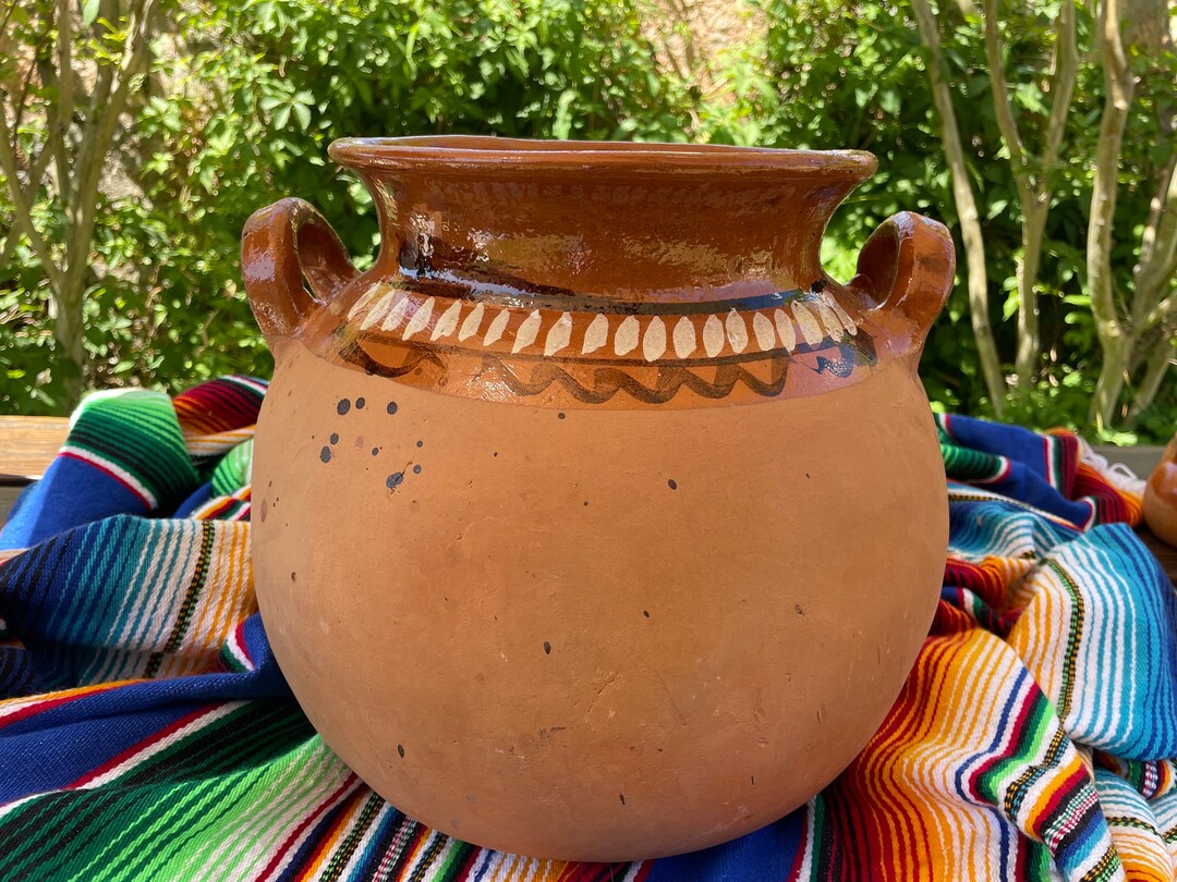 Huge 16L Mexican Barro Bean Pot / Olla De Frijoles / Soup Pot / Water ...