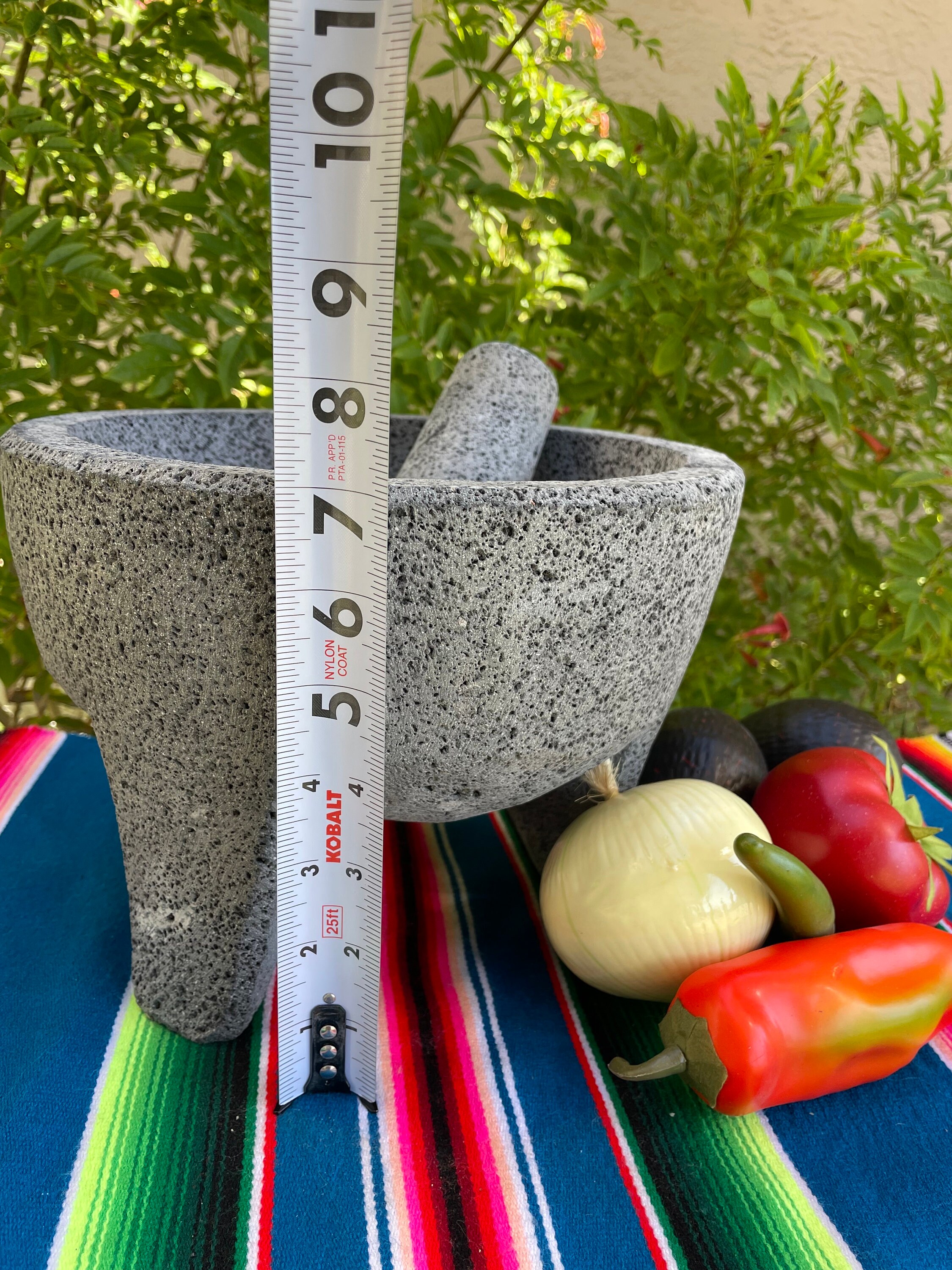 Volcanic Lava Mortar Authentic Mexican Molcajete - 10 Inch Volcanic ...
