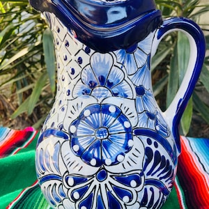 Elegant 3.25 L Authentic Talavera Pitcher With Lid Handmade Mexican ...