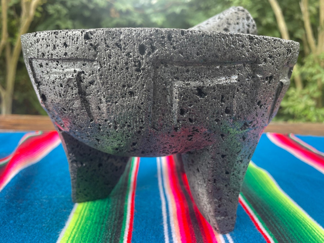 Housewarming Gift. Aztec Inspired Stone Mortar and Pestle. Molcajete ...