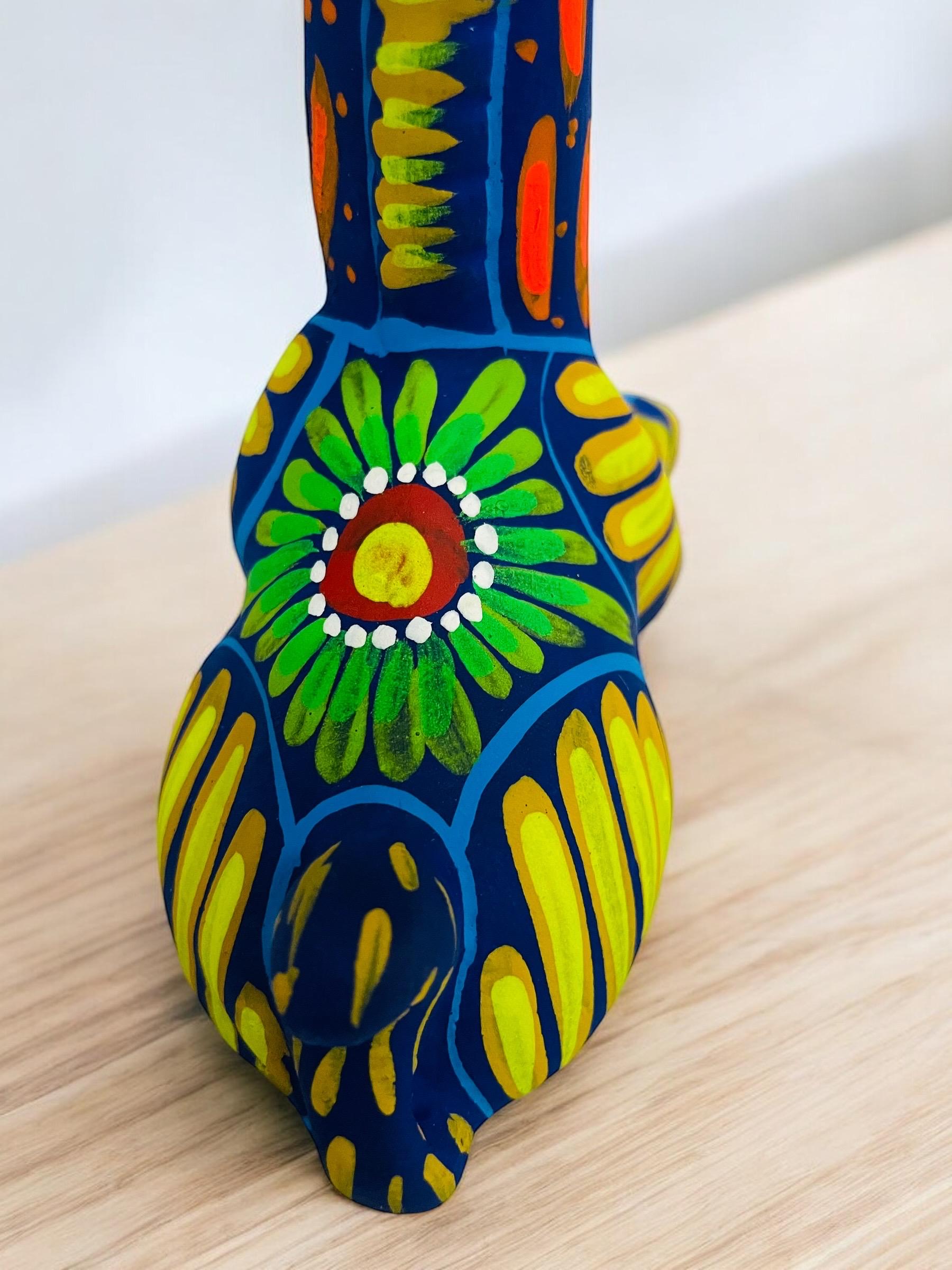 Giraffe Figurine Mexican Folk Art Hand Painted Matte Giraffe. Colorful ...