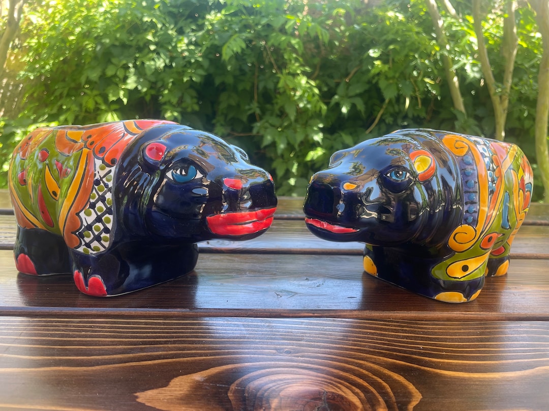 Elegant Talavera Hippo Flower Pot / Hippopotamus Planter. High Quality ...