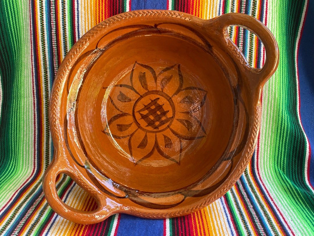 4qt Mexican Handmade Hand Painted Terra-cotta Dish /clay / Barro ...