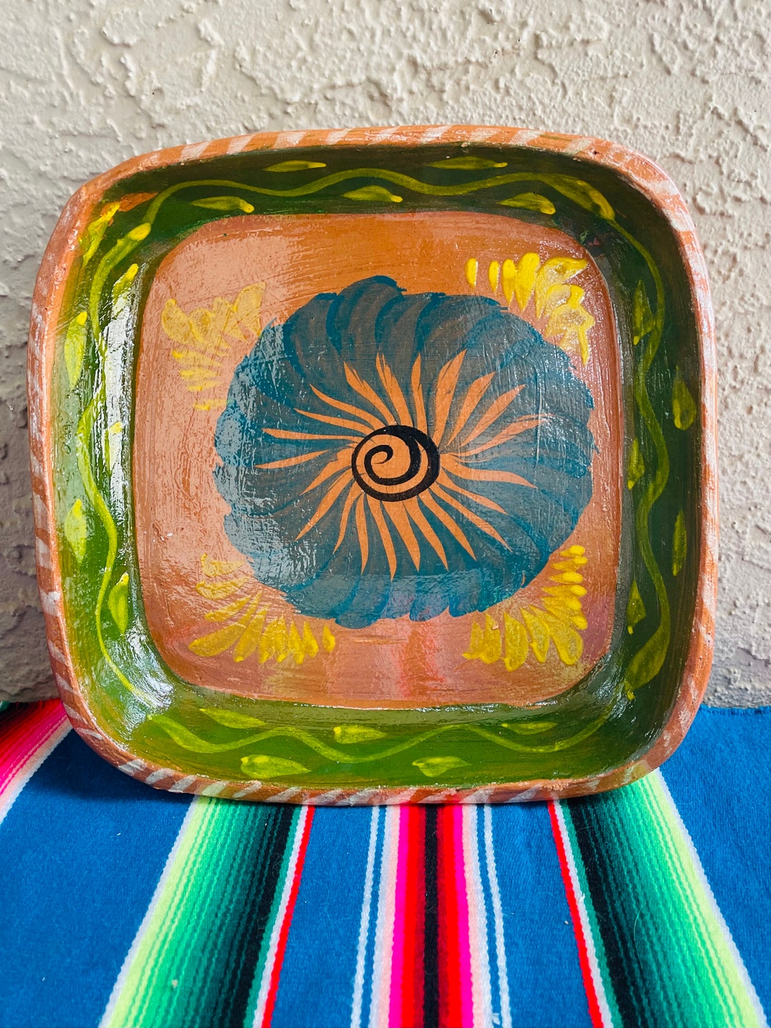 10 in Mexican Barro Hand Painted Charger Plate / Serving Platter ...