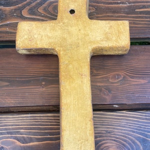 Gorgeous Large Cross Hand Painted Clay. Floral Painted Wall Decor ...