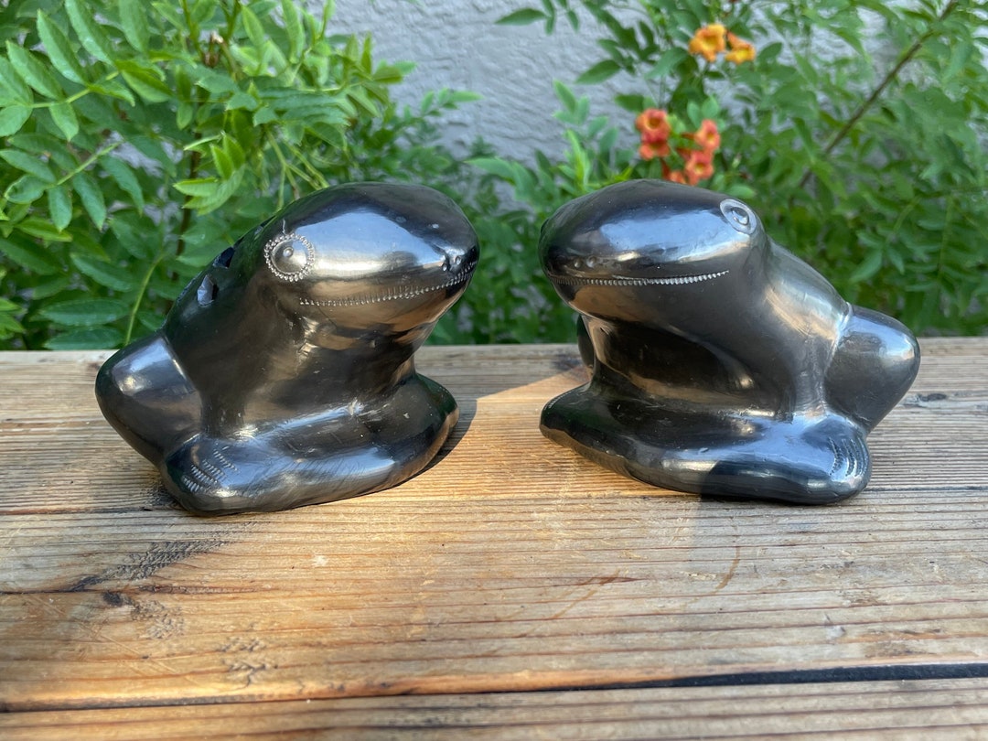 Barro Negro Frog Figurine – Black Clay Toad Oaxaca Mexican Pottery ...