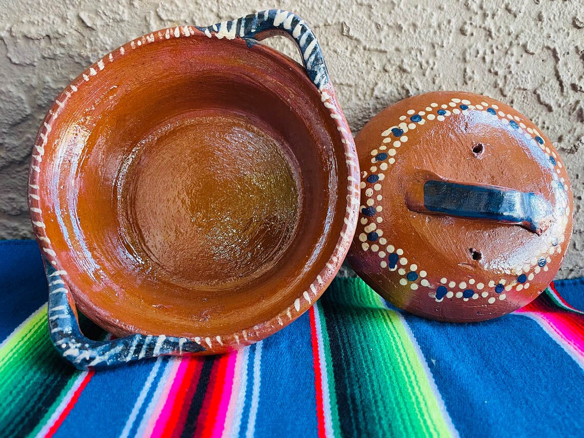 Beautiful Mexican Handmade Cazuela With Lid/ Pot / Hand - Etsy