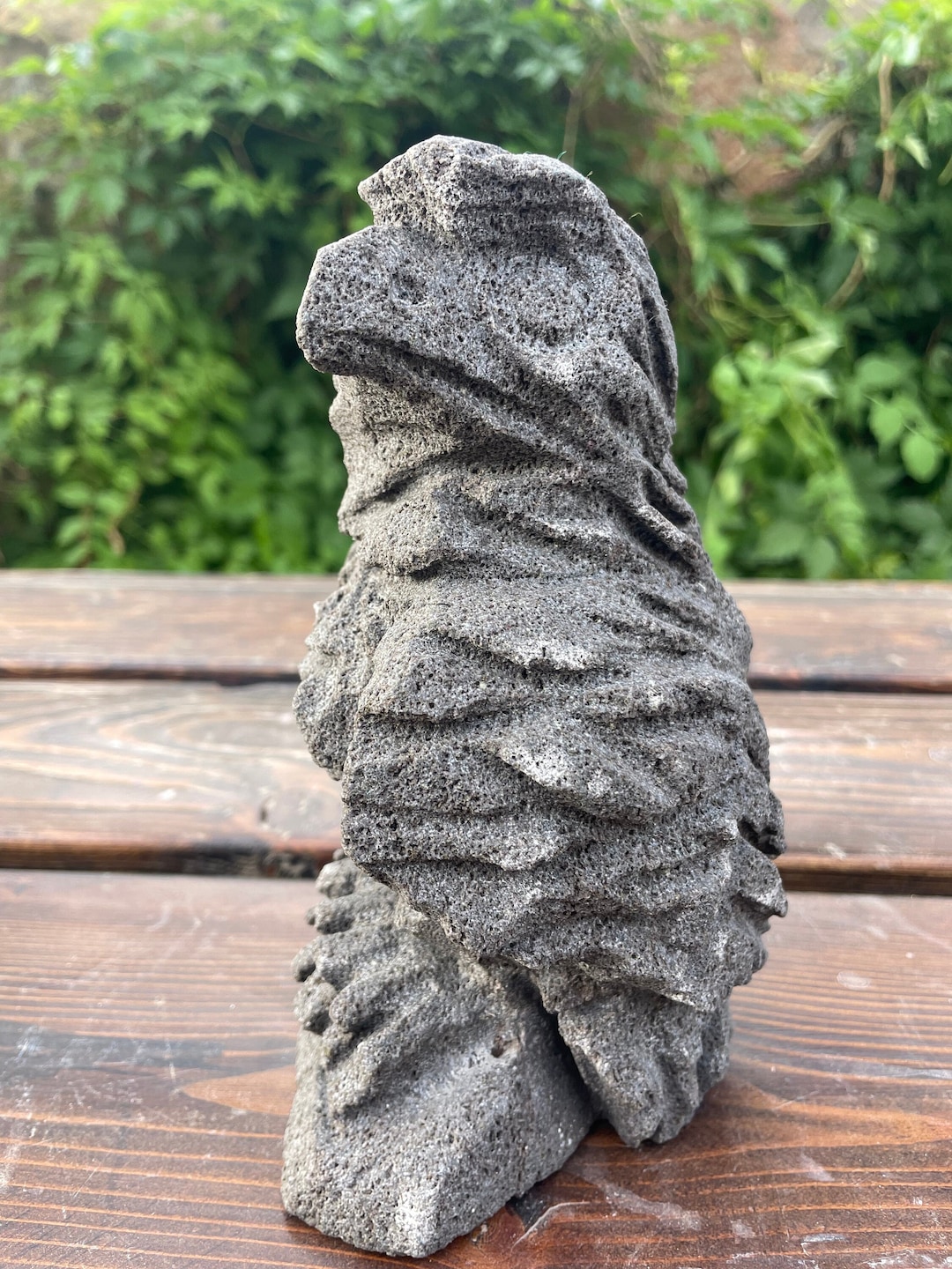 Eagle Stone Sculpture. 100% Volcanic Rock. Garden Bird Stone Art. Rock ...
