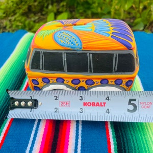 Hand Painted Bus Money Bank, Mexican Folk Art Piggy Bank. Colorful Hand ...