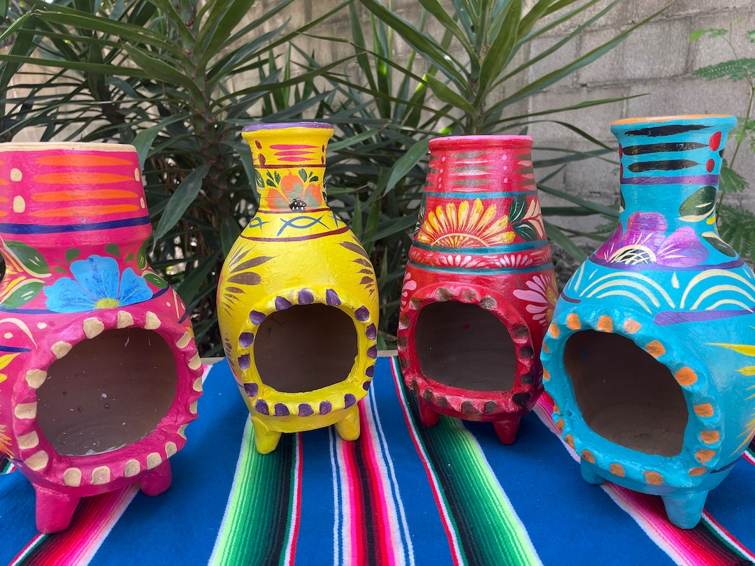 Hand Painted Clay Chimney Incense Burner, Hand Made Barro Chiminea ...