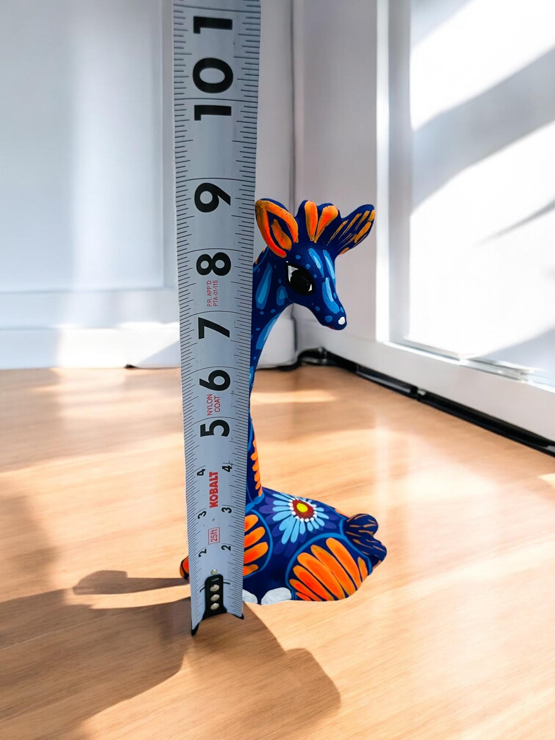 Giraffe Figurine Mexican Folk Art Hand Painted Matte Giraffe. Colorful ...
