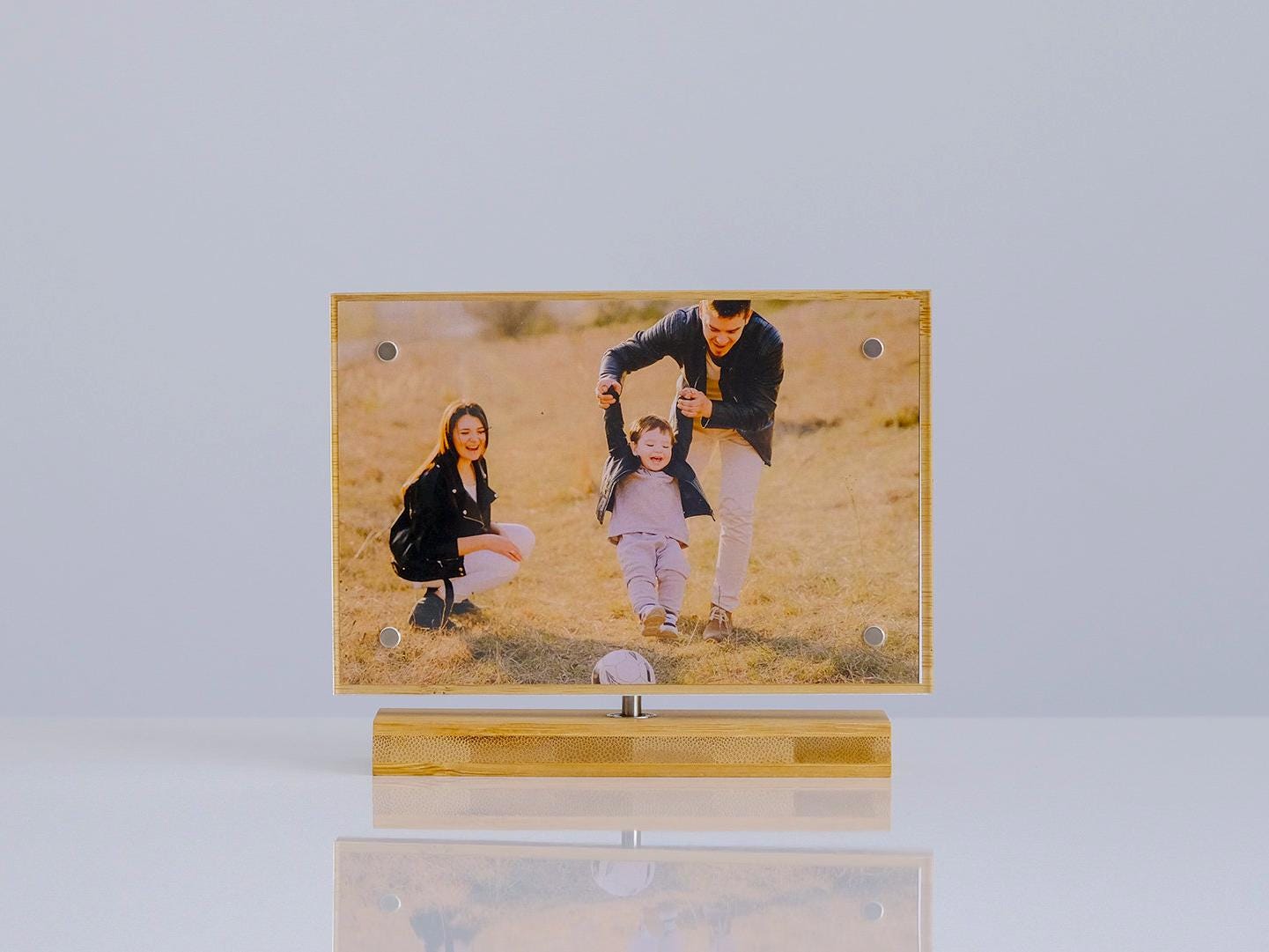 360 Rotating Double-sided Magnetic Photo Frame Vertical and Horizontal ...
