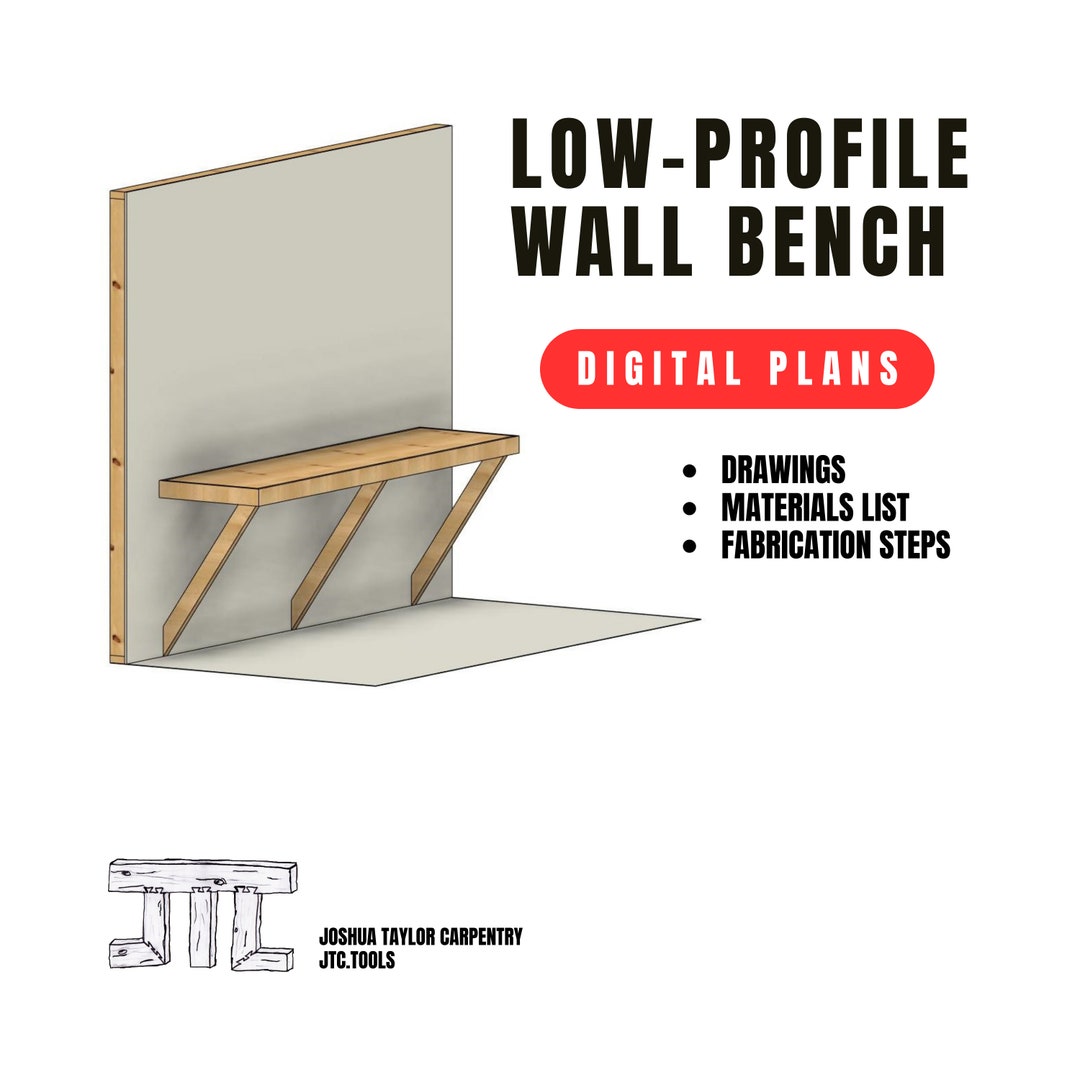 DIGITAL PLANS: Low-profile Wall Bench - Etsy