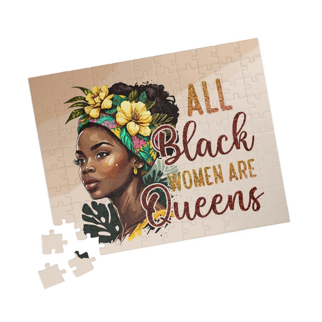 All Black Women Are Queens Melanin Puzzle, Boho Black Woman Art Puzzle ...