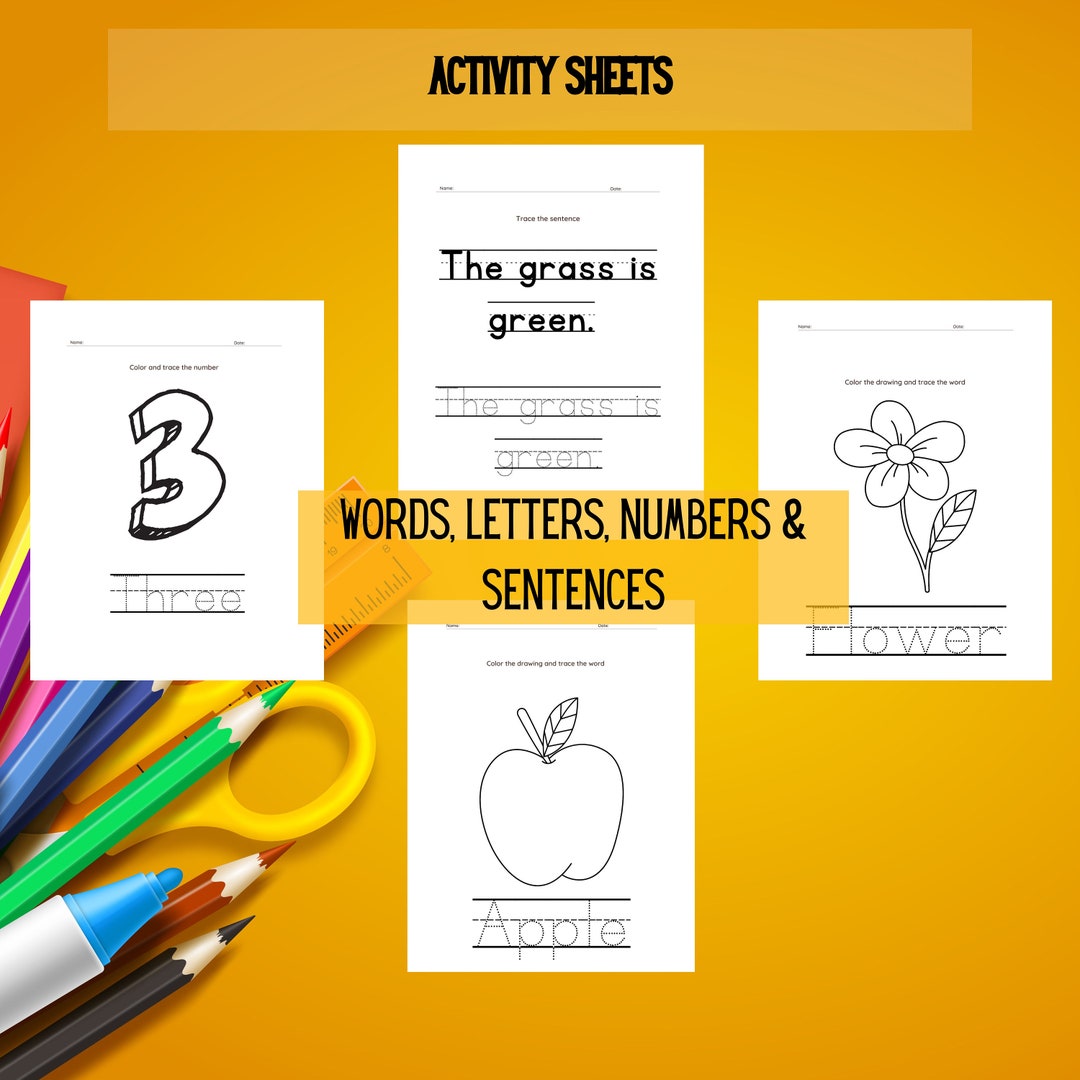 Printable A-Z Tracing Coloring Book, Learn to Write, Trace Numbers ...