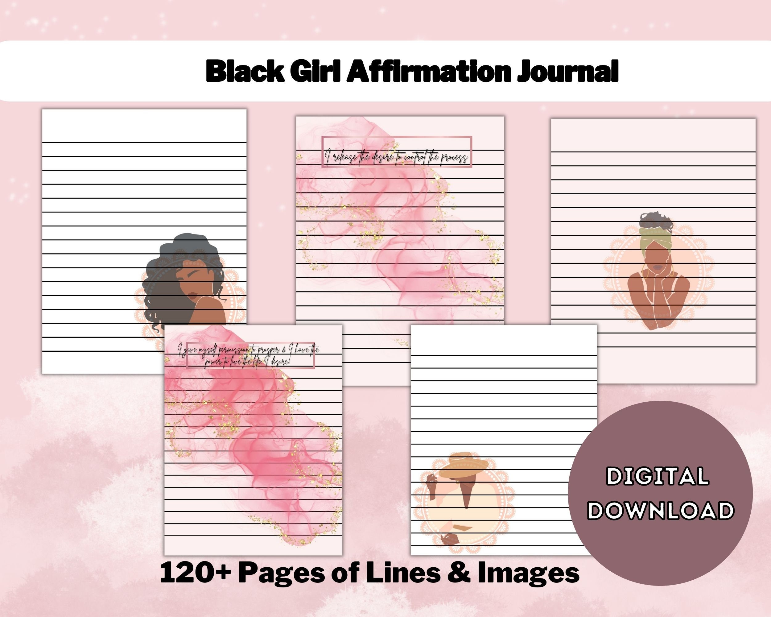 PRINTABLE Black Girls Affirmation Journal, African American ...