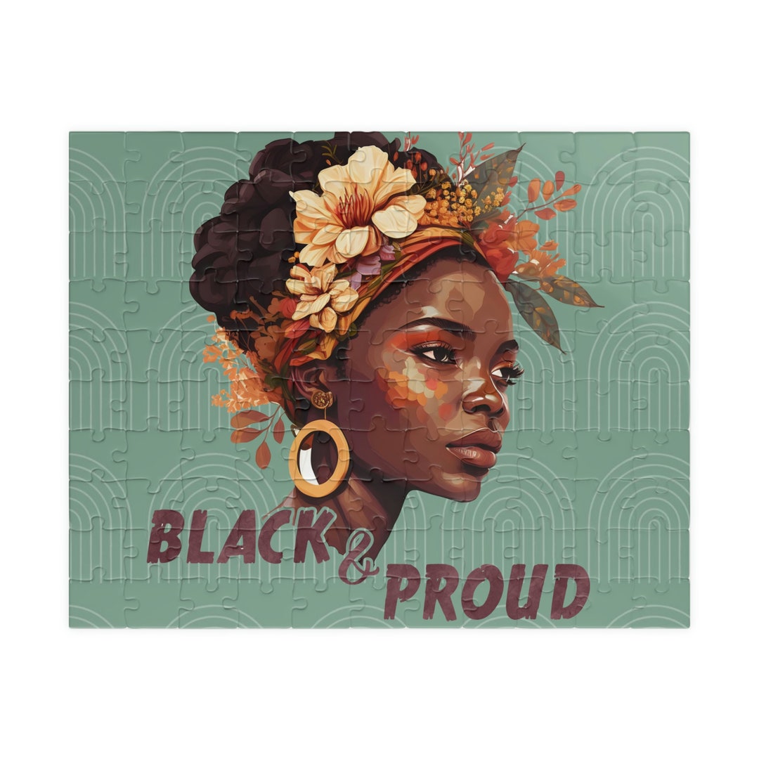 Black & Proud Melanin Puzzle, Boho Black Woman Art Puzzle 110, 252, 500 ...