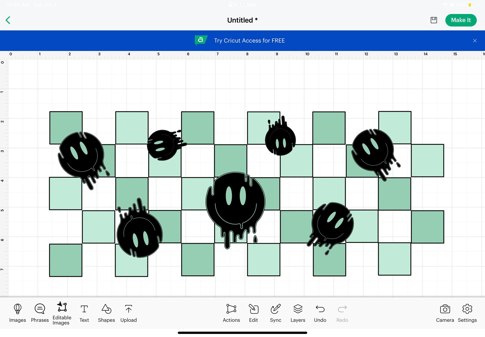 Green Checkered Melting Smiley Svg & Png L 16oz Libbey Glass - Etsy
