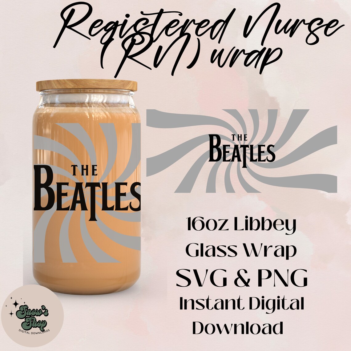 The Beatles Svg and Png L 16oz Libbey Glass Can Beatles Svg & Png L ...