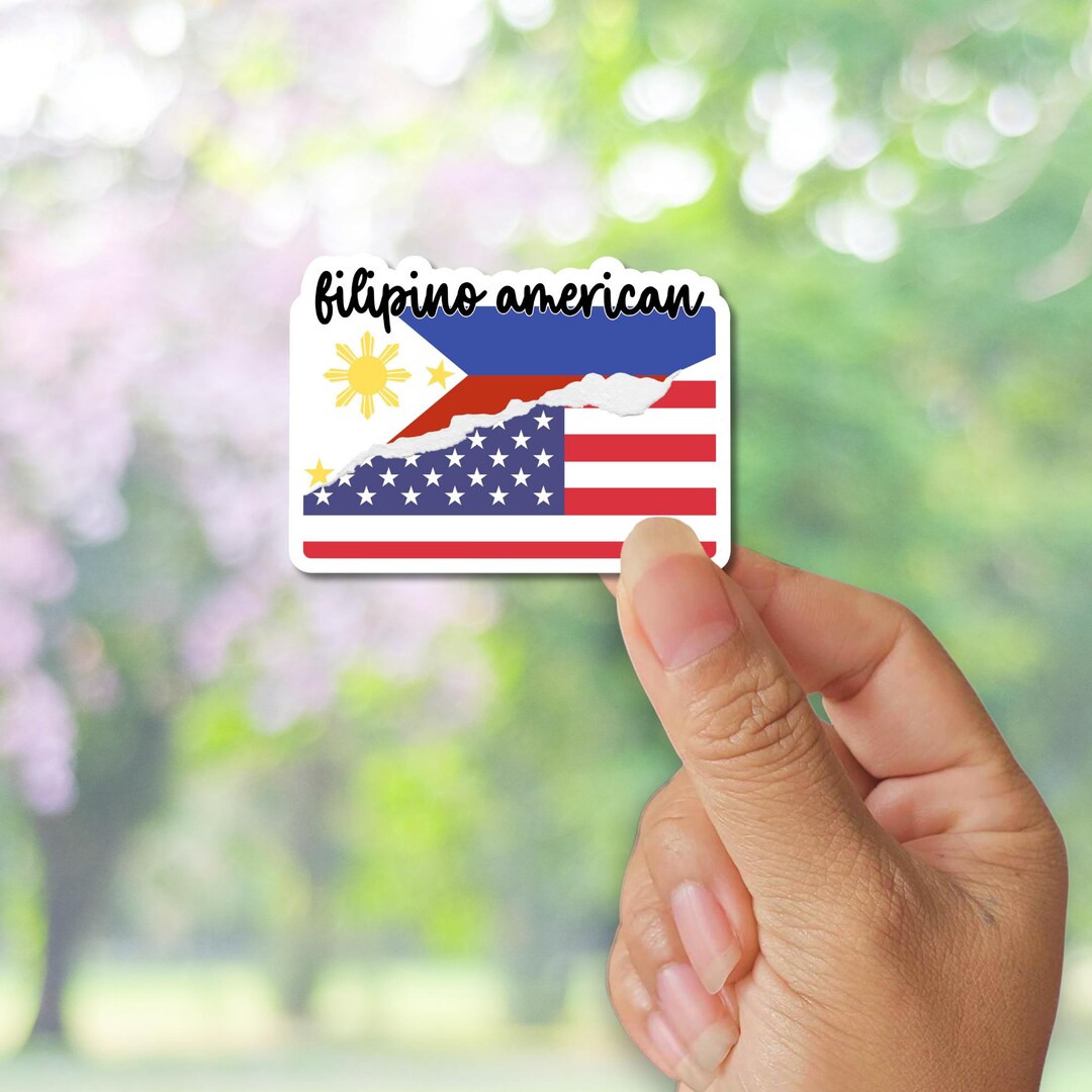 Filipino American Sticker, Filipino Roots, Philippines Sticker, Pinoy ...
