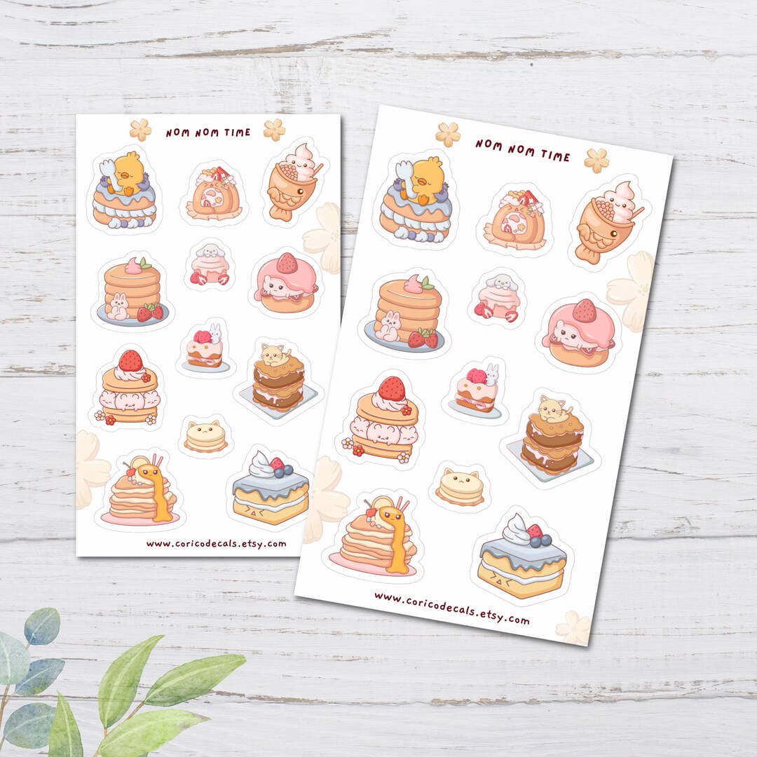 Asian Food Sticker Sheet, Cute Kawaii Dessert, Food Lover Gift, Asian ...