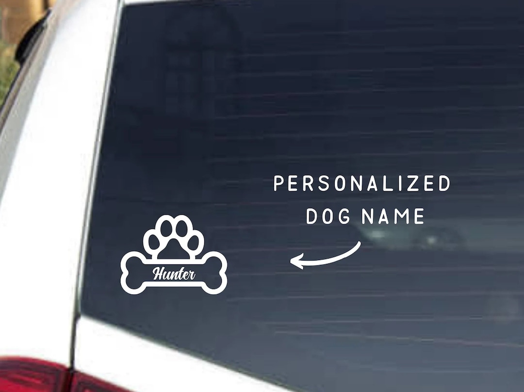 Personalized Dog Name Car Decal: Fur Baby on Board Sign - Etsy