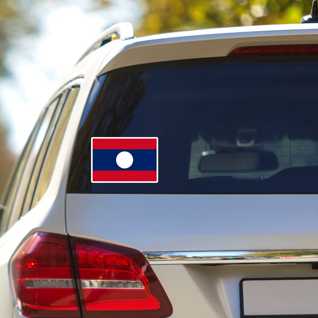 LAO Flag Sticker, Asian Flag, Decal for Vehicle, Laptop Decal, Vinyl ...