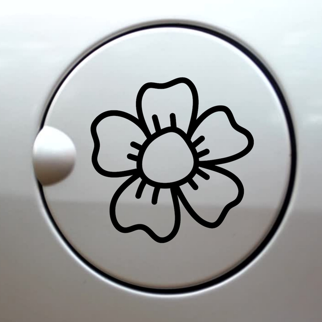 Flower Car Decal: Kawaii Vinyl Gas Cap Sticker - Etsy