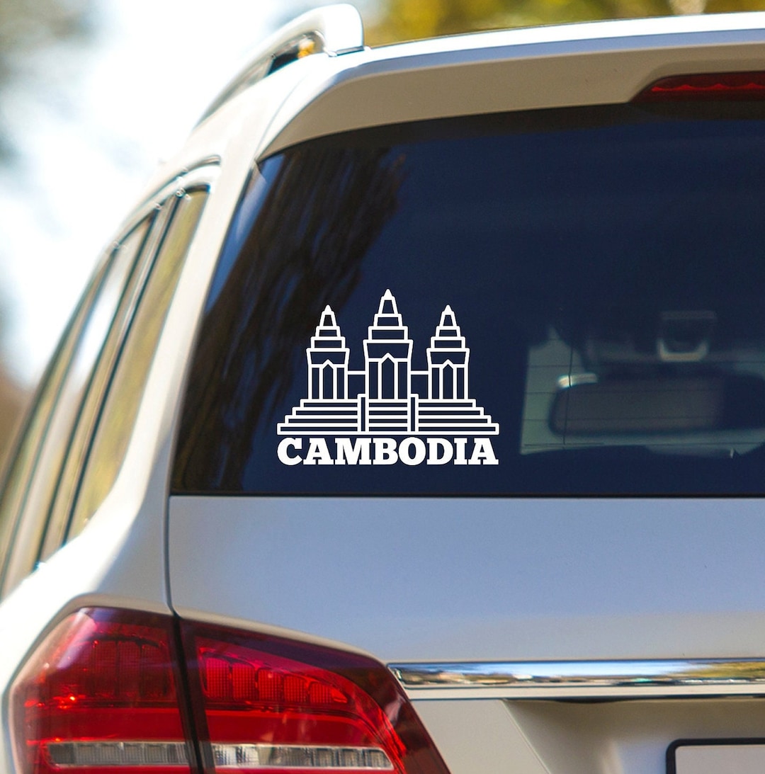 Cambodia Sticker, Khmer Car Flag, Decal for Vehicle, Laptop Decal ...