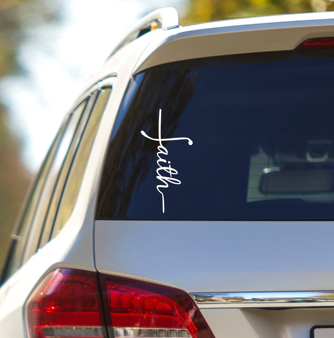 Faith Decal for Car, Cross Decal, Car Window Decal, Vinyl Sticker, Car ...