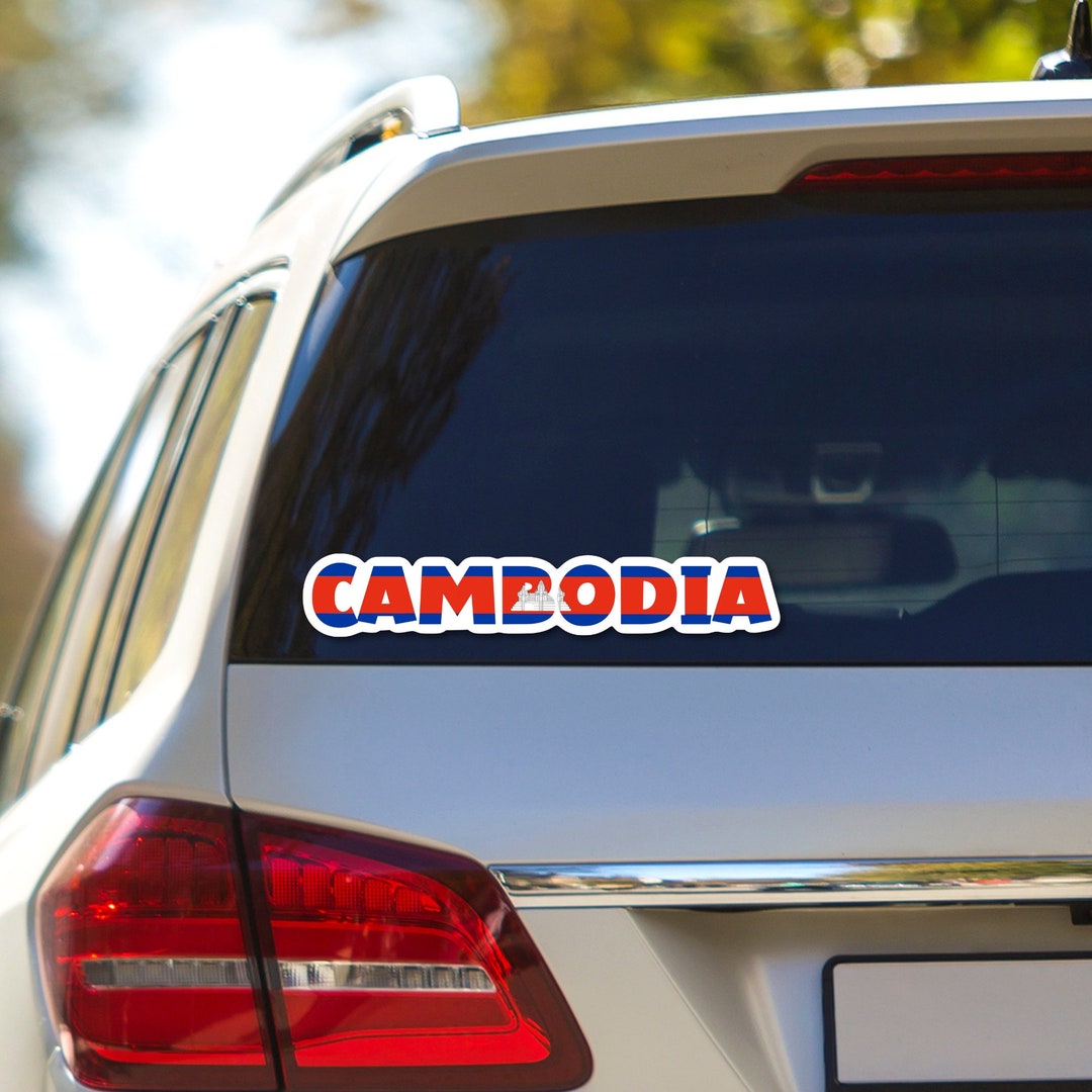 Cambodia Sticker, Khmer Car Flag, Decal for Vehicle, Laptop Decal ...