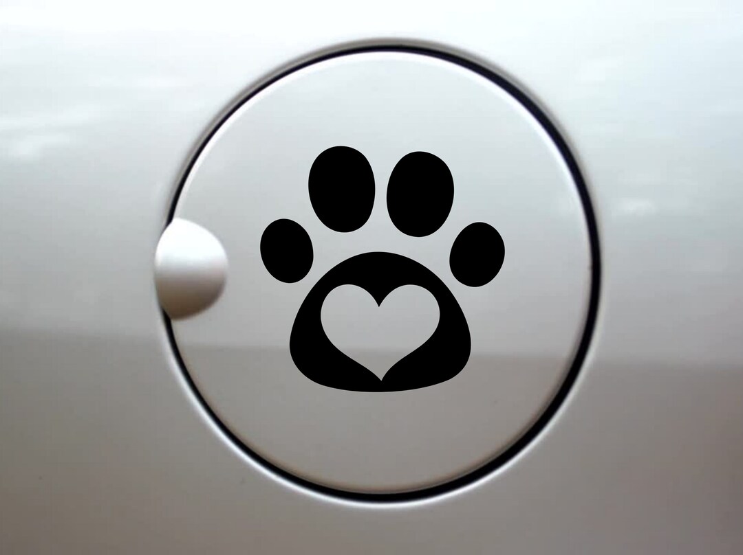Cartoon Car Decal, Dog Paw Print, Gas Cap Decal, Christmas Gift, Cat ...
