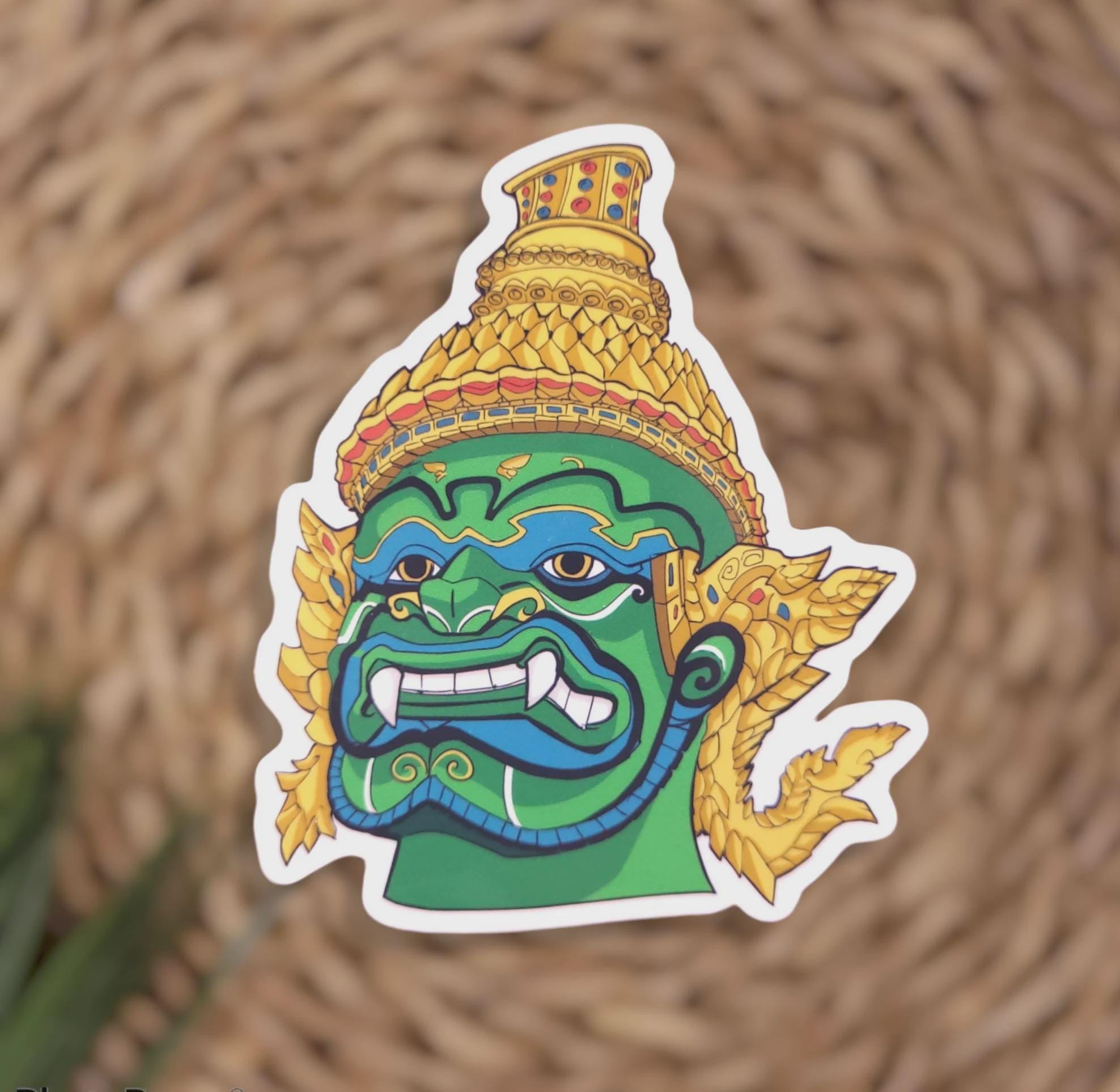 Khmer Sticker: Cambodian Art, Lakhon Khol, Yak Mask - Khmer Gift Ideas ...