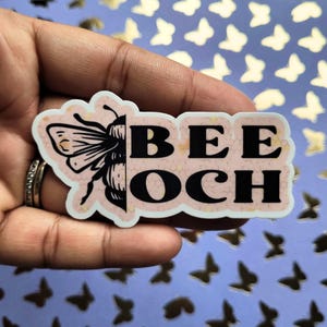 Bee Stickers for Water Bottle, Beeoch, Water Resist Tumbler Decal ...