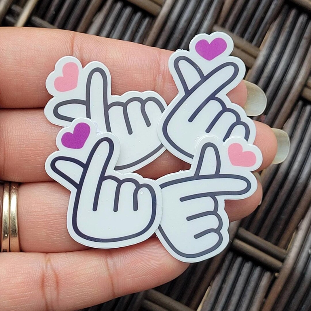 Finger Heart Sticker, Kpop Stickers for Laptop, Vinyl Stickers for ...