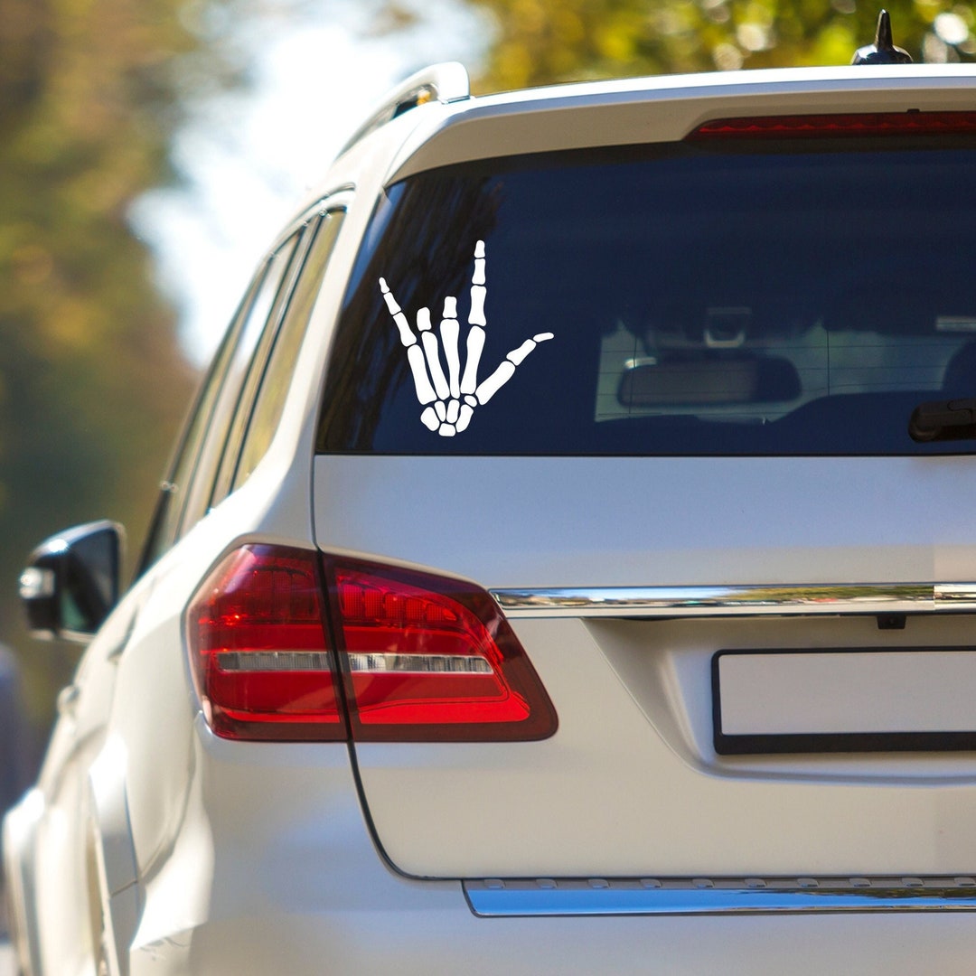Skeleton Hand Decal, I Love You Hands, Goth, Horror, Macabre, Vinyl Car ...