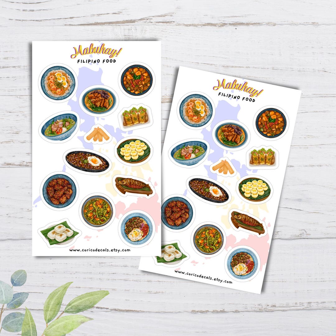 Filipino Food Stickers: Philippines Sticker, Planner Decals - Etsy