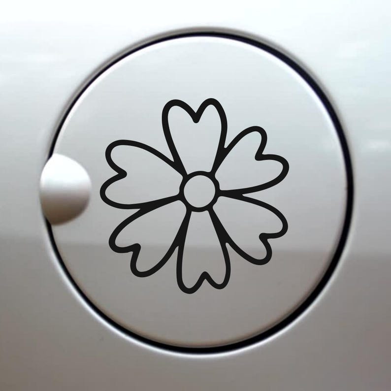 Flower Car Decal: Kawaii Vinyl Gas Cap Sticker - Etsy
