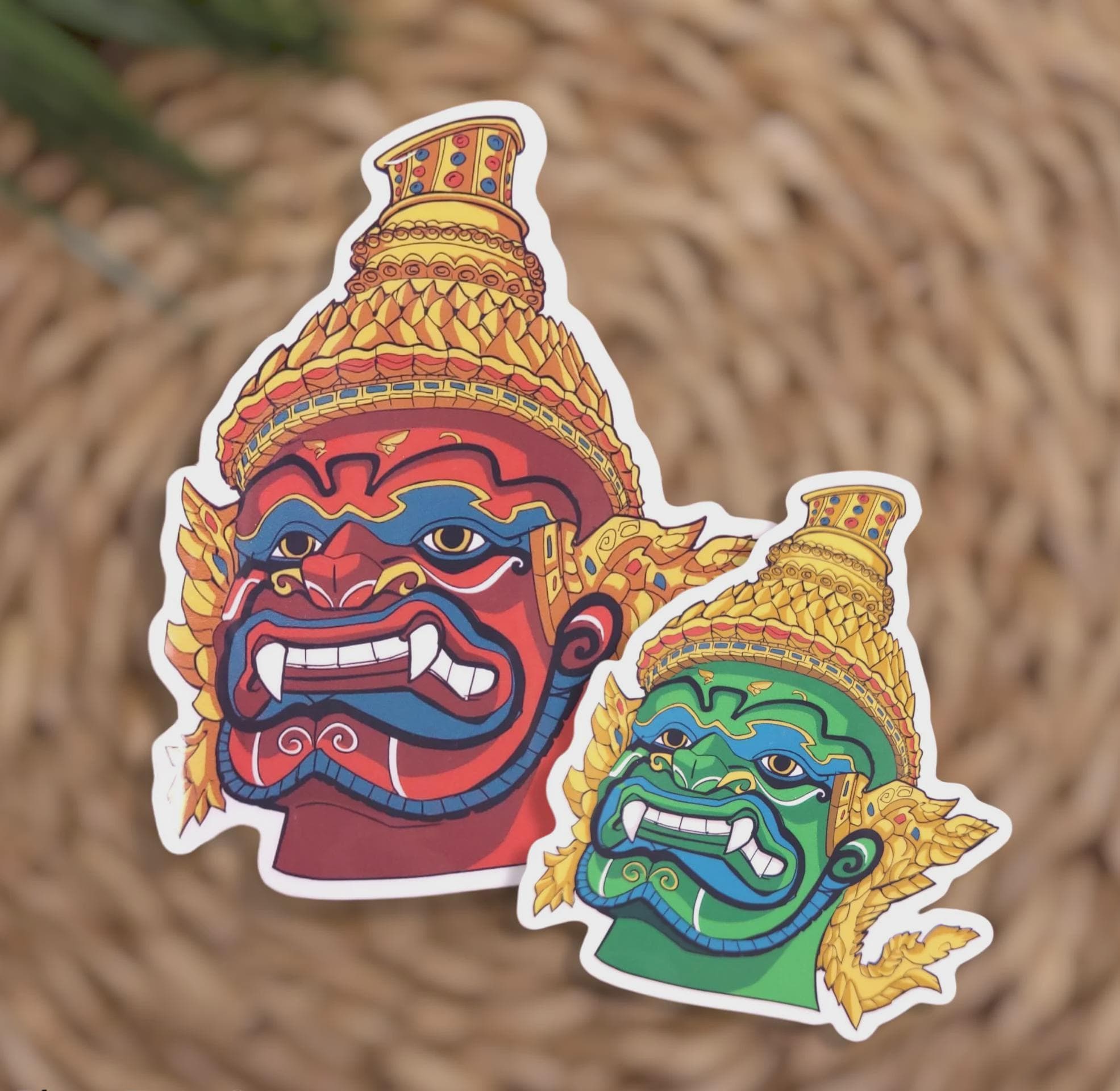 Khmer Sticker: Cambodian Art, Lakhon Khol, Yak Mask - Khmer Gift Ideas ...