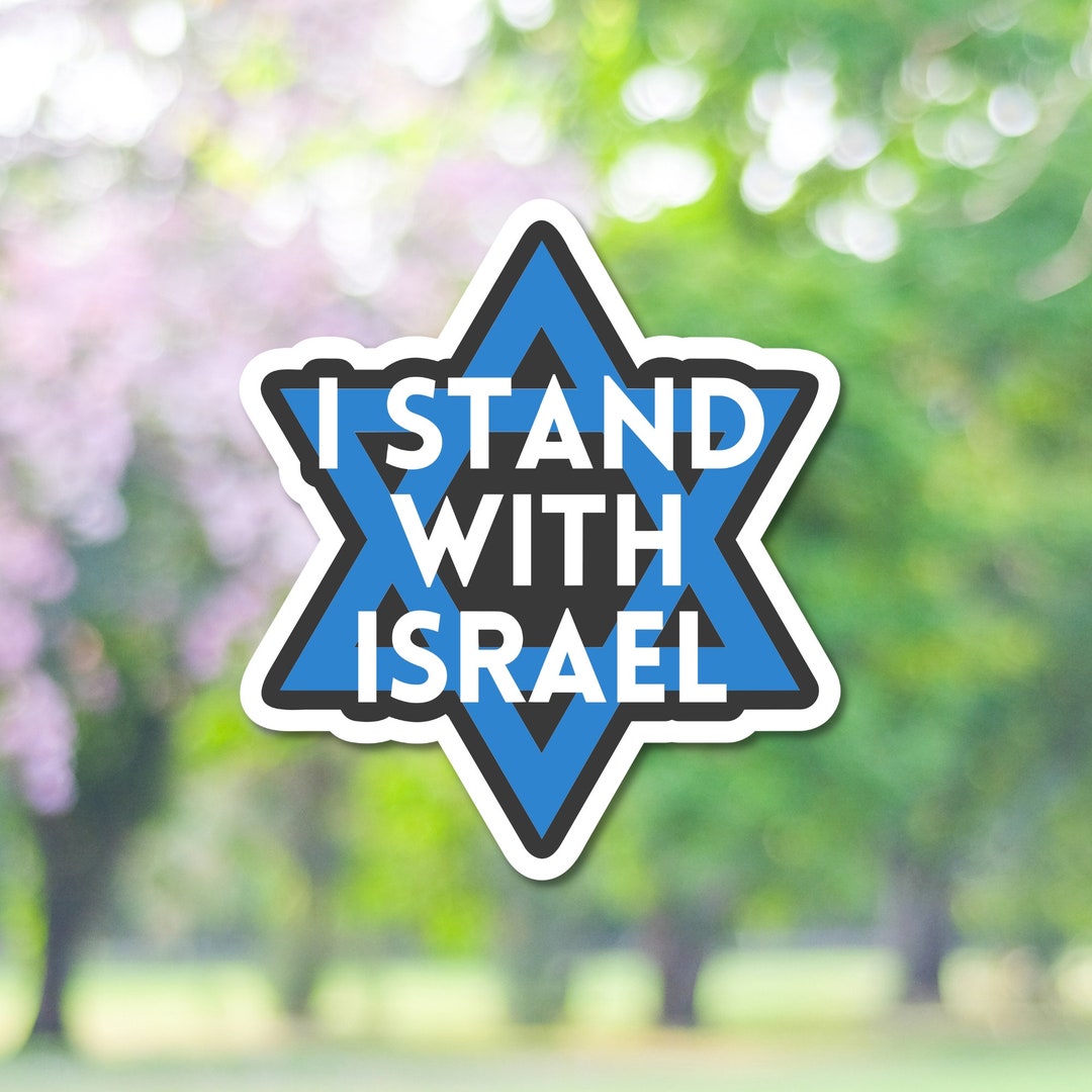 I Stand With Israel Bumper Sticker, Israel Support Car Sticker, Stand ...