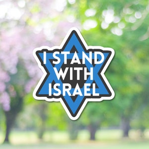I Stand With Israel Bumper Sticker, Israel Support Car Sticker, Stand ...